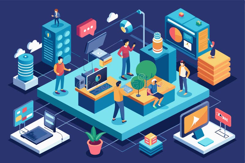 A Vibrant Workspace Where a Team Collaborates on Projects, Utilizing ...