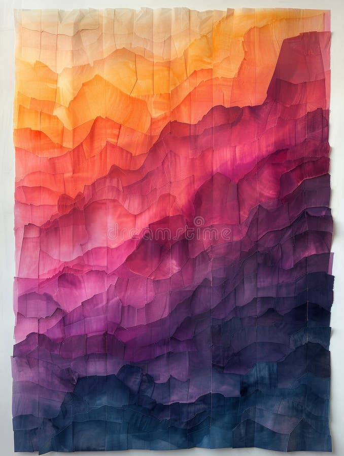 Vibrant Woven Paper Collage Art Generative AI Stock Illustration ...