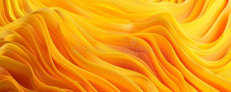 Vibrant Yellow Abstract Wave Pattern, Dynamic Flow. Modern Digital Art ...