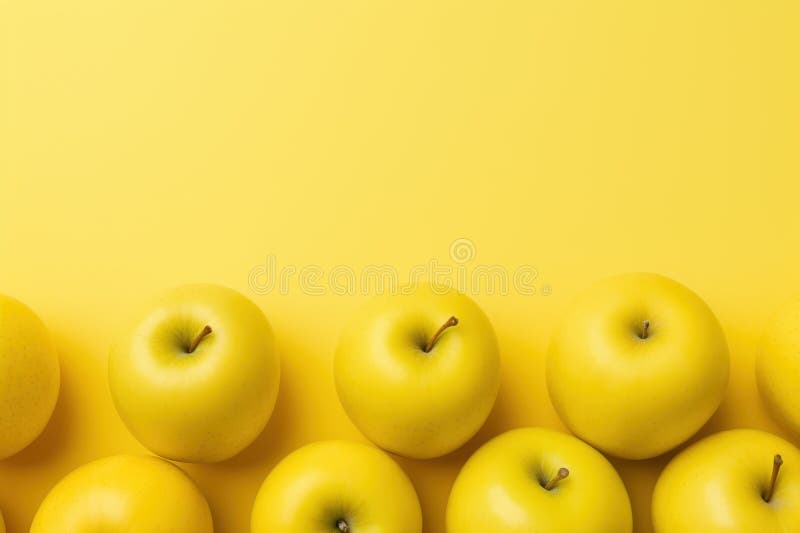 Vibrant Yellow Apples on Colorful Background AI Generated Stock ...