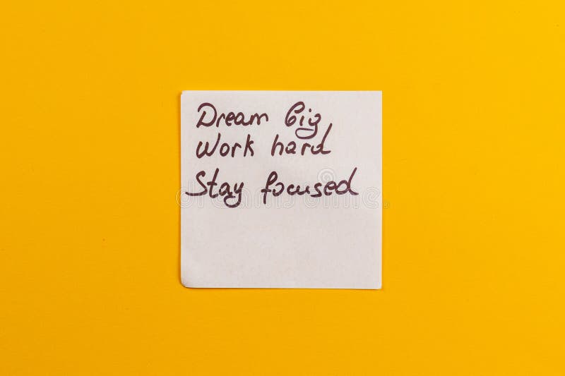 Inspiring Handwritten Note on Bright Yellow Background for Motivation ...