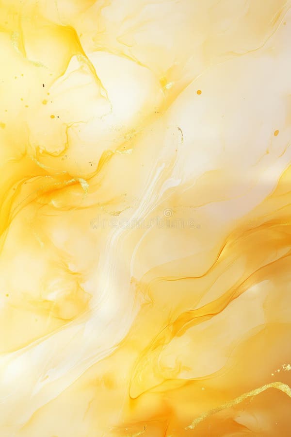 Vibrant Yellow Background with Fluid Marble Patterns and Subtle White ...