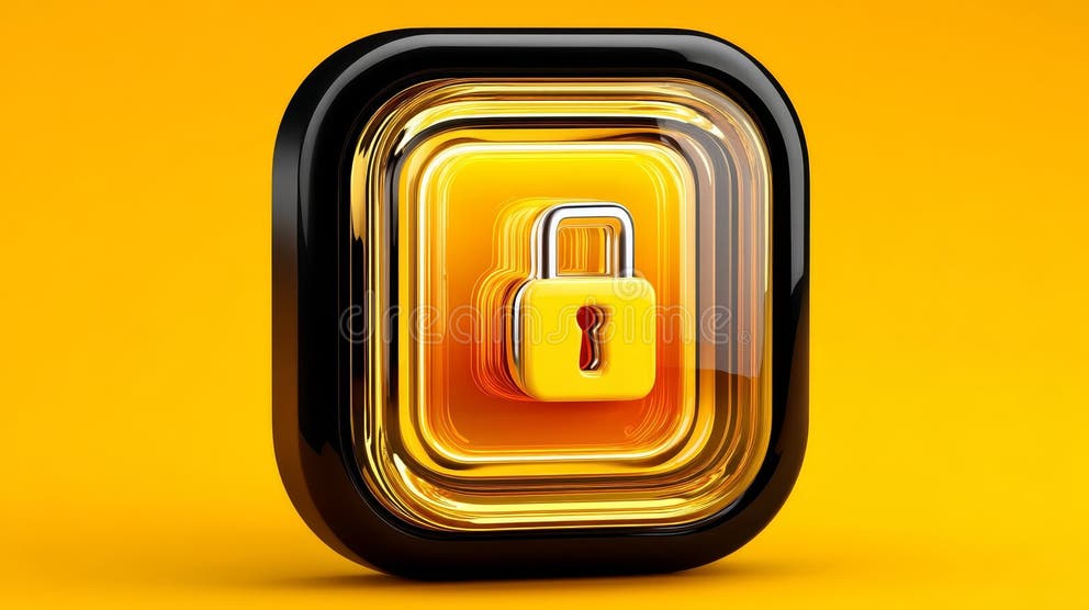 Vibrant Yellow Background with Padlock, a Visual Representation of ...