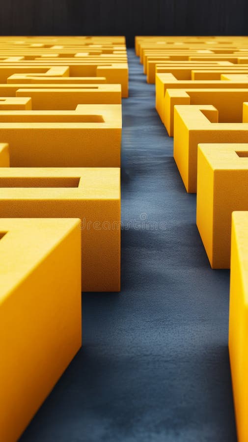 Vibrant Yellow Block Letters Create a Visually Striking Pattern Across ...