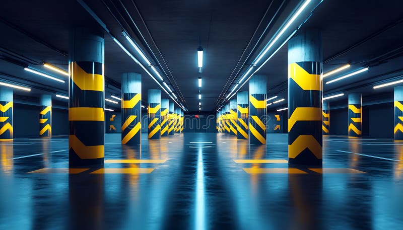 Vibrant Yellow and Blue Design Components Define this Modern Industrial ...