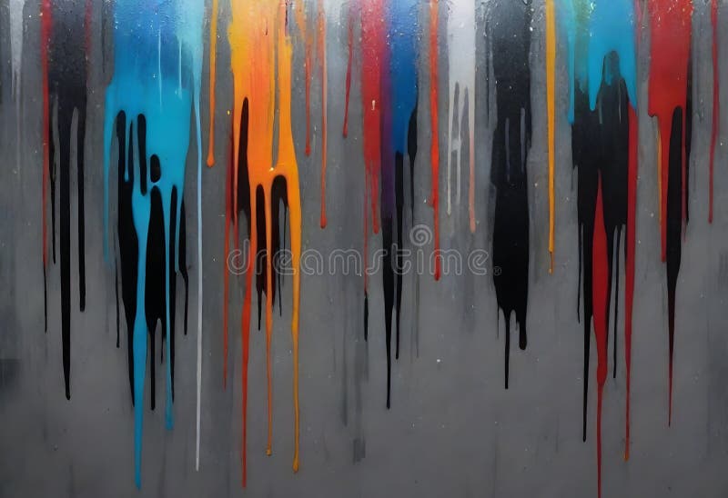 Abstract Color Drips on Grey Stock Photo - Image of expression ...