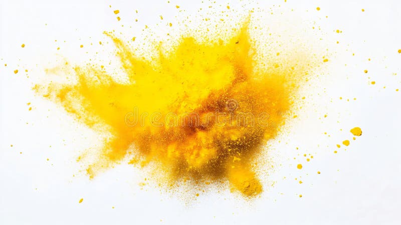 Vibrant Yellow Color Powder Explosion Splash with Freeze Effect Stock ...