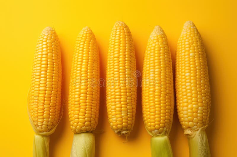 Vibrant Yellow Corns on Colorful Background AI Generated Stock ...