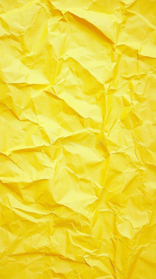 Vibrant Yellow Crumpled Paper Creating a Textured Background, Offering ...