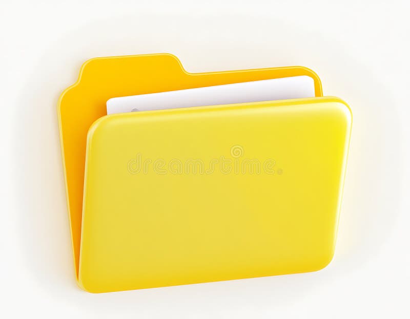 A Vibrant Yellow Digital File Folder Icon Rendered in 3D, Symbolizing ...