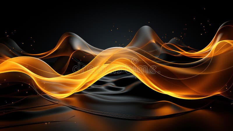 Vibrant Yellow Electronic Waves: an Immersive Tech Symphony Stock ...