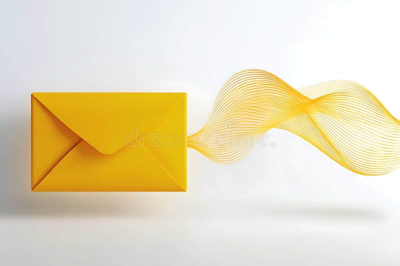 Vibrant Yellow Envelope with Abstract Streamlines on a Minimal ...