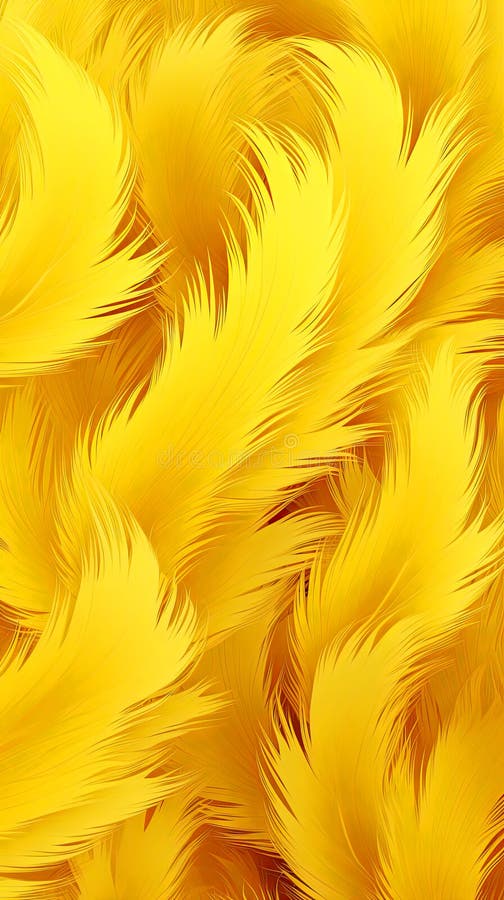 Vibrant Yellow Feather Texture Creating a Soft and Lively Visual Effect ...