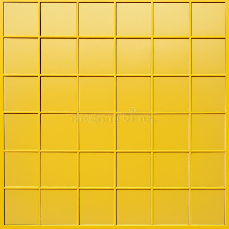 Vibrant Yellow Grid Pattern Composition with Repeating Squares Stock ...