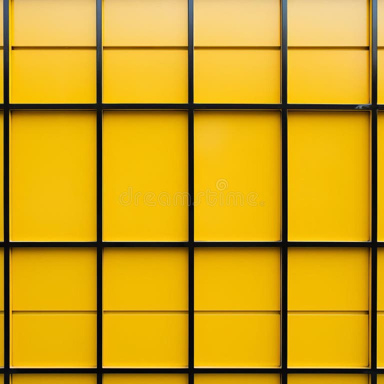 Vibrant Yellow Grid Pattern Dominates Modern Wall Design Stock ...