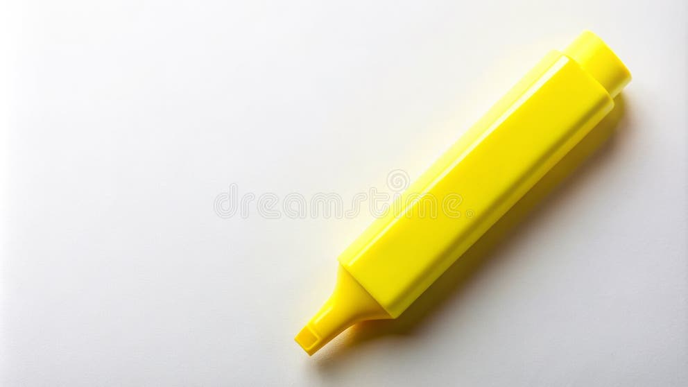 Vibrant Yellow Highlighter on Clean White Background Modern Design ...