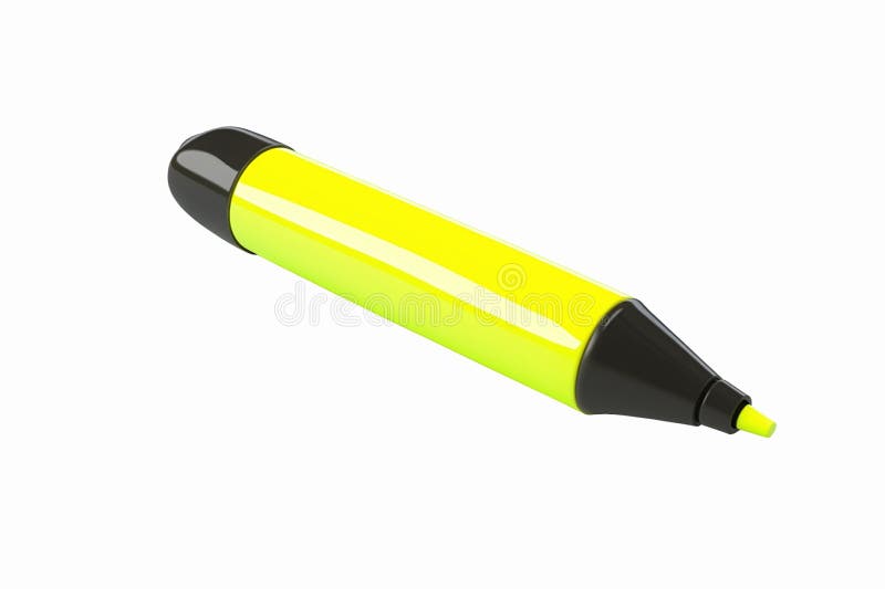 Vibrant Yellow Highlighter Pen with Black Accents for Creative Projects ...