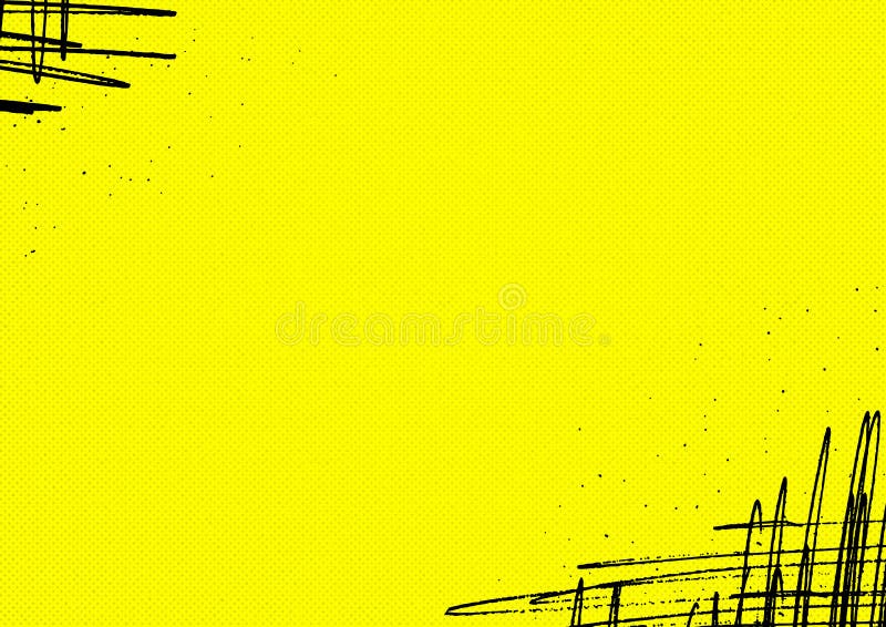 A Vibrant Yellow Landscape Retro Design Background with Scribble ...