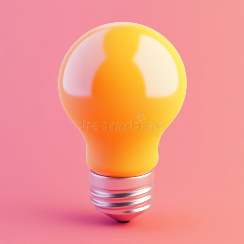 Vibrant Yellow Light Bulb Pink Background Creative Concepts Innovation ...