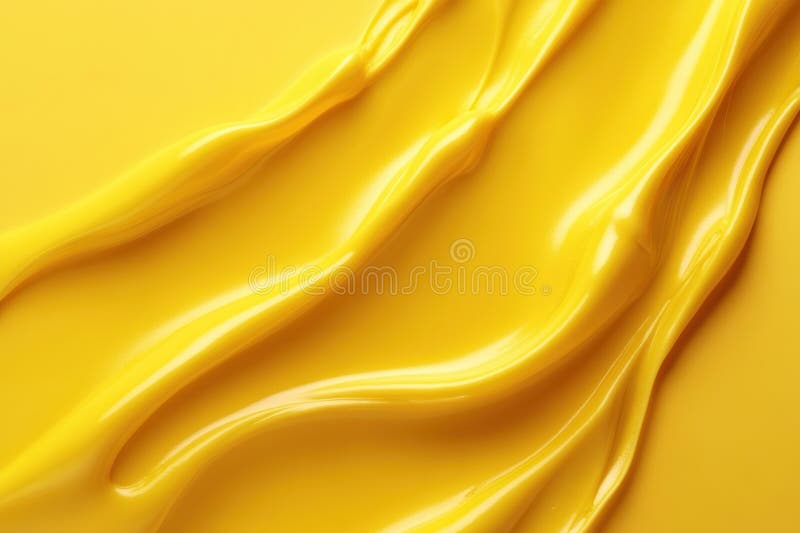 A Vibrant Yellow Liquid Cascades Down a Smooth Yellow Surface, Creating ...