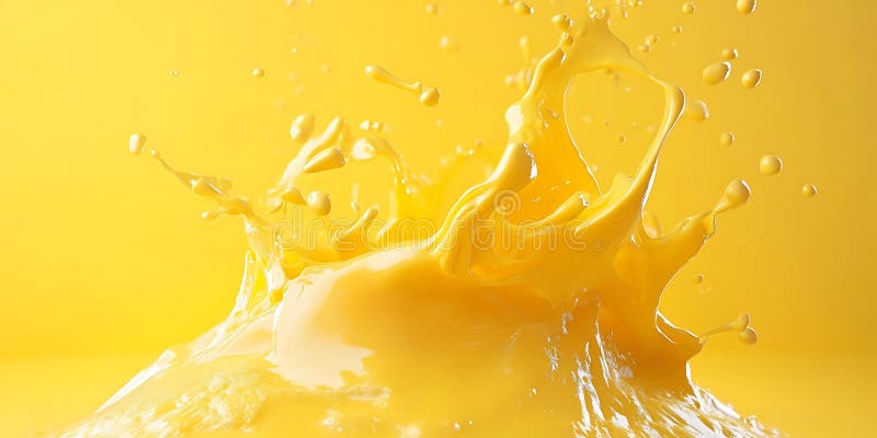 Vibrant Yellow Liquid Splash Premium Background Texture Stock ...