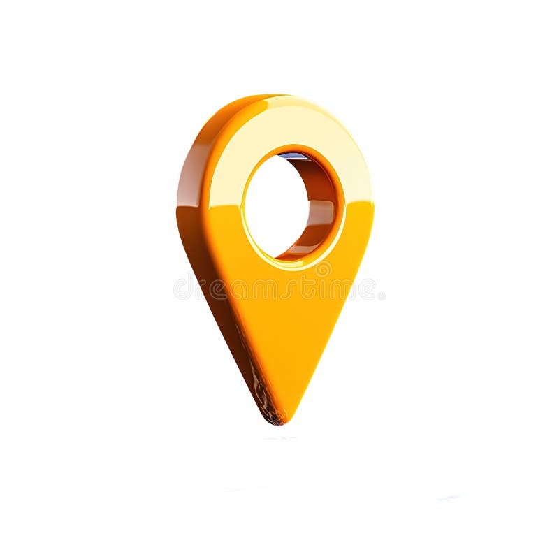 Vibrant Yellow Map Pin with Glossy Finish, Symbolizing Location Stock ...