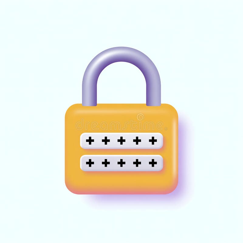 Yellow Padlock with Combination Code Security and Data Protection ...