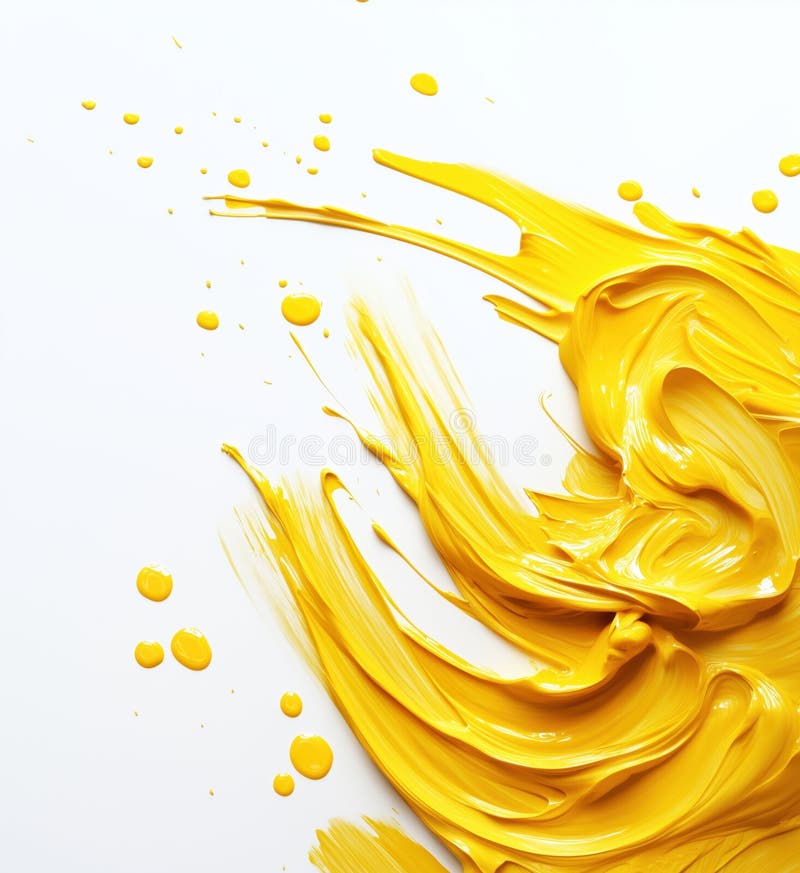 Vibrant Yellow Paint Splash with Dynamic Texture and Fluid Motion on ...