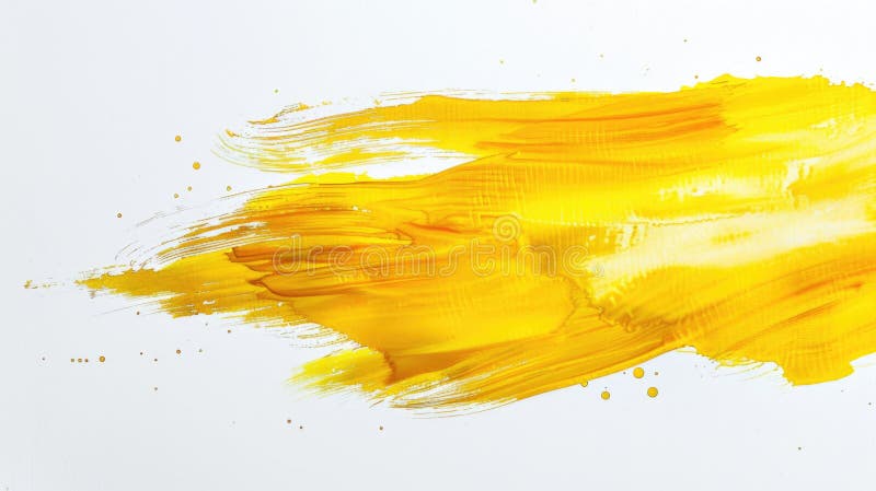 Vibrant Yellow Paint Stroke on White Background Stock Illustration ...