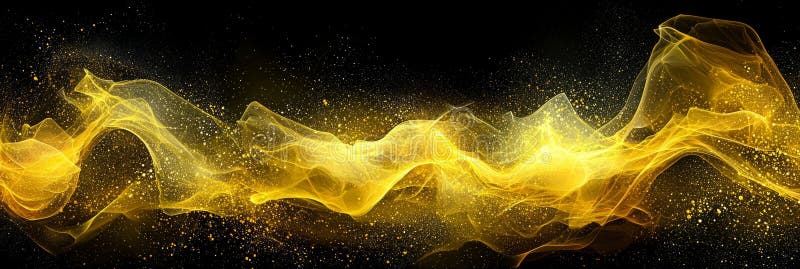 Vibrant Yellow Particles Weave Together To Form a Complex Geometric ...
