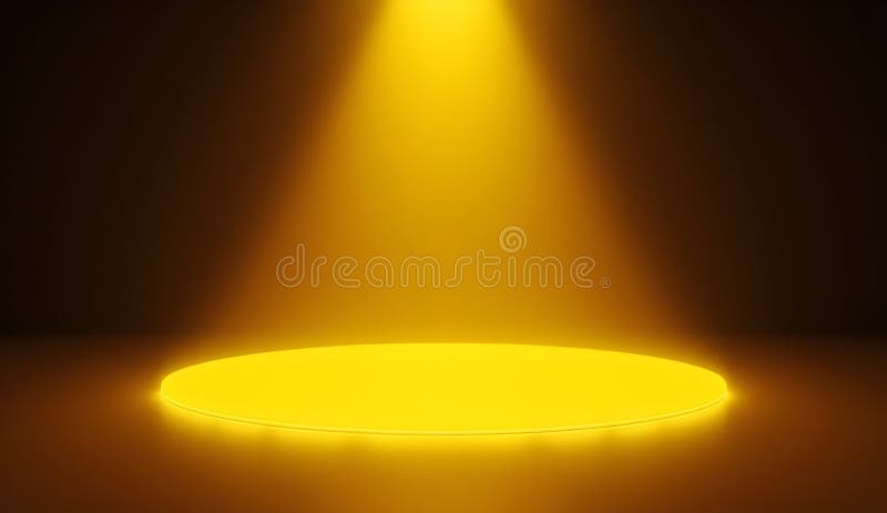 Vibrant Yellow Platform Bathed in a Golden Spotlight, Creating a ...