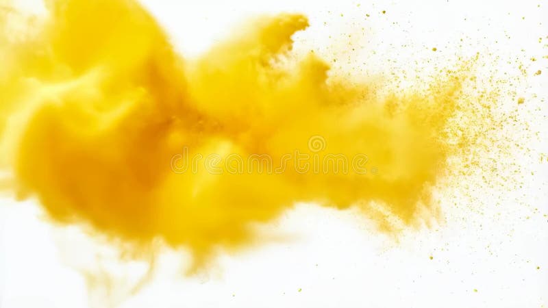 Vibrant Yellow Powder Splash Creating Abstract Visual Effects Stock ...