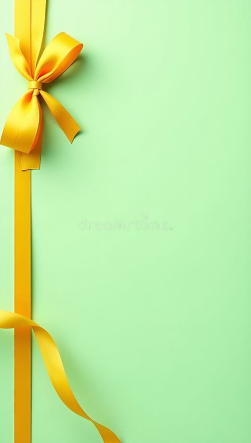Vibrant Yellow Ribbon on Fresh Green Backdrop Stock Illustration ...