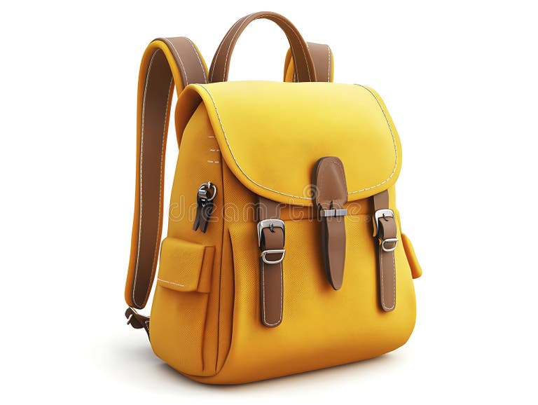 Vibrant Yellow School Bag Ready for Exploration Stock Image - Image of ...