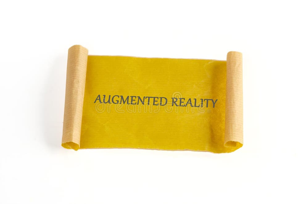 A Vibrant Yellow Scroll Displays the Words Augmented Reality in Bold ...