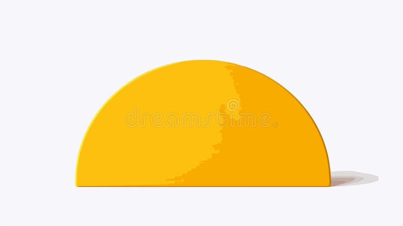 Vibrant Yellow Semicircle Geometric Shape Decorative Element Stock ...