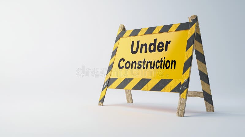 A Vibrant Yellow Sign Reading Under Construction with Black and Yellow ...