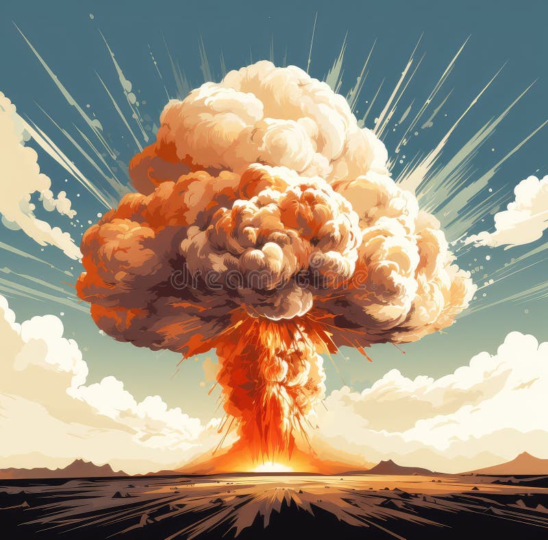 An Image of a Giant Explosion or Cloud with Yellow Smoke and Ash Rising ...