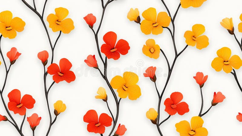 Vibrant Yellow Snapdragon Seamless Pattern Design Stock Illustration ...