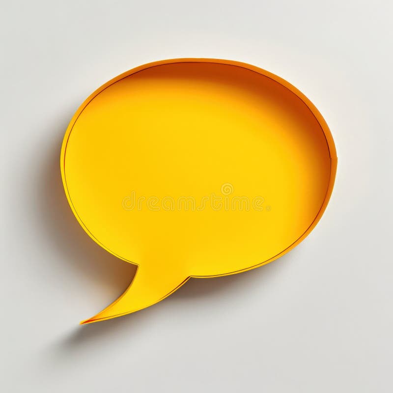 A Vibrant Yellow Speech Bubble Capturing Thoughts and Ideas Against a ...