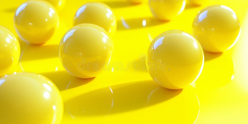 Yellow Spheres on White Background Stock Illustration - Illustration of ...
