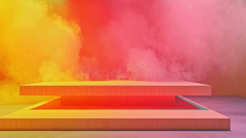 Vibrant Yellow Stage – Multi-Level Product Display Stock Video - Video ...