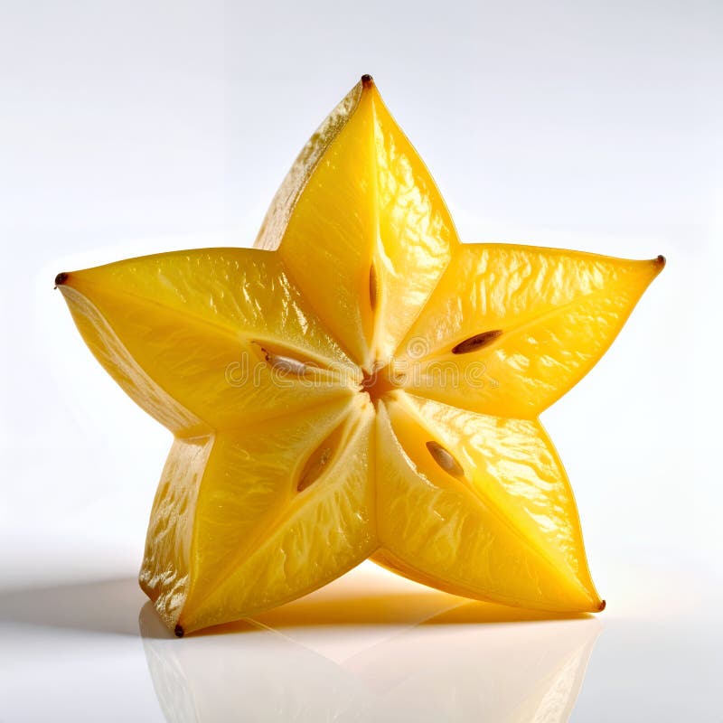 Translucent Starfruit Cross-section Revealing Intricate Details of ...