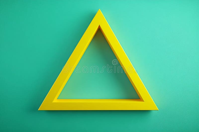 Vibrant Yellow Triangle Accentuating a Calm Turquoise Backdrop ...