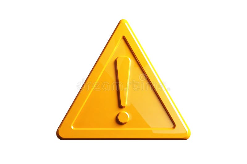 Vibrant Yellow Triangle Caution Icon with Exclamation on Transparent ...