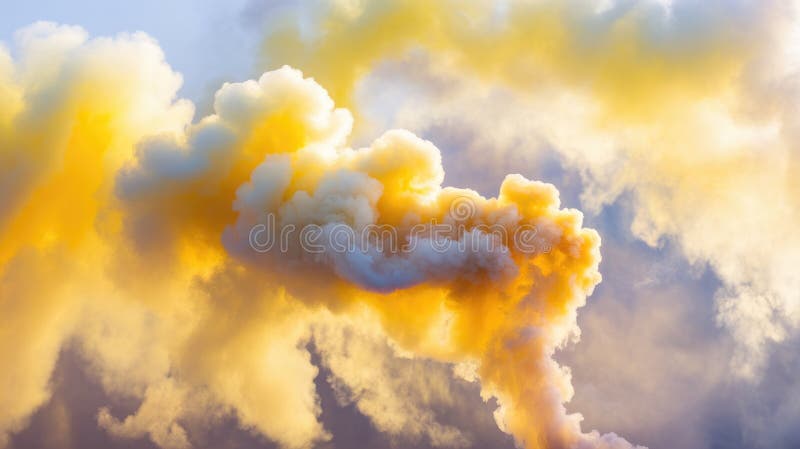 Vibrant Yellow and White Clouds Fill the Sky, Creating a Stunning ...