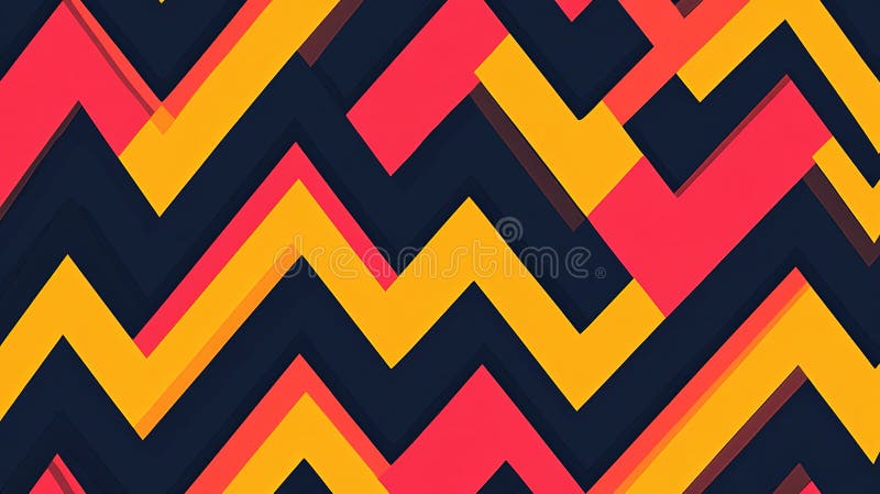 Vibrant Zigzag Pattern With Alternating Colors Of Red Yellow And