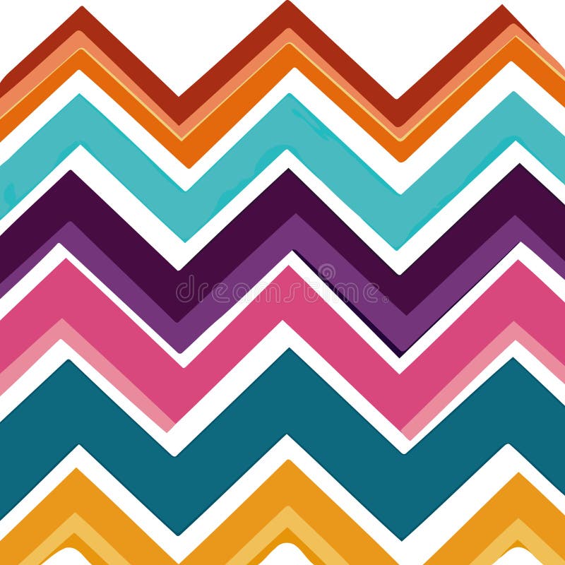 Vibrant Zigzag Pattern with Eclectic Color Palette. Stock Illustration ...