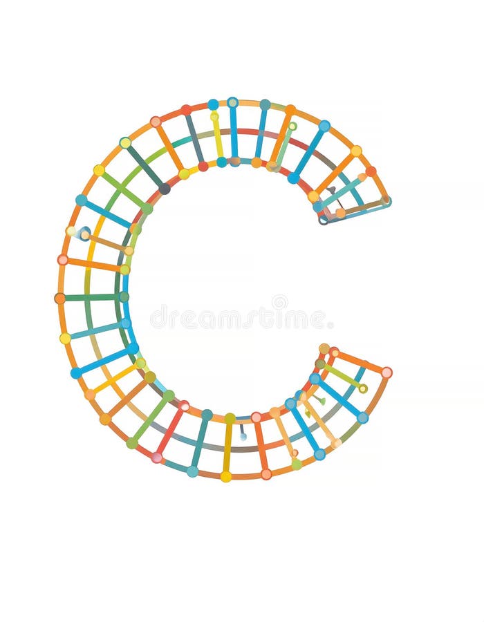 A Vibrantly Colored "C" is Formed by Interconnected Dots and Lines ...