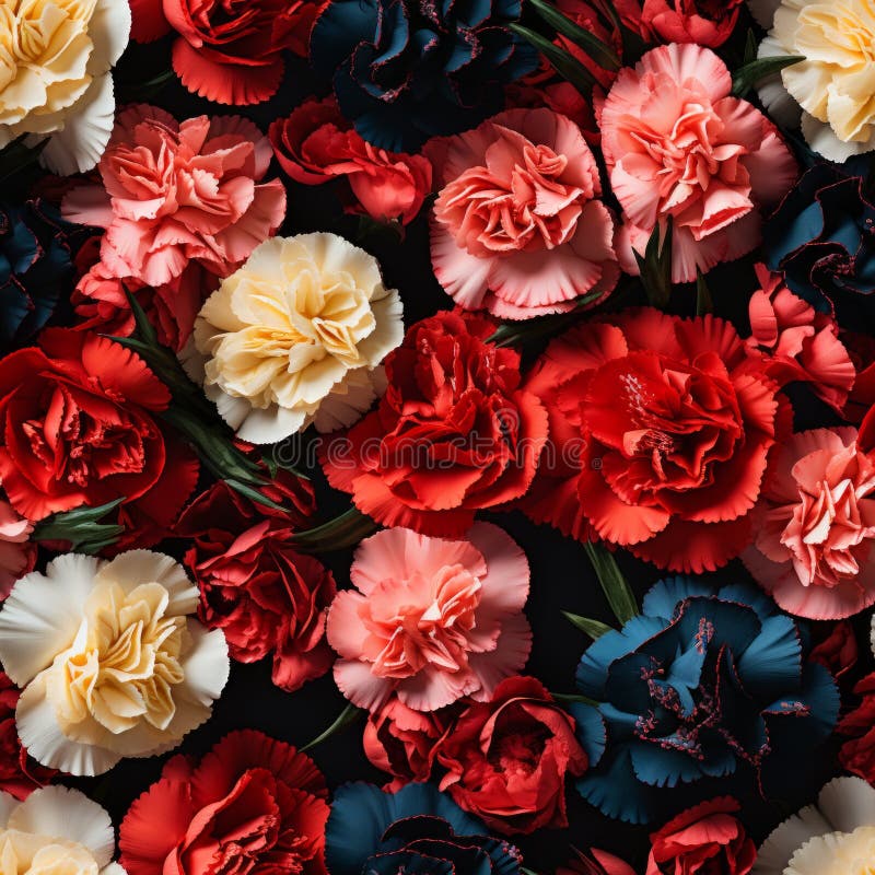 Vibrantly Colored Carnation Flower in Full Bloom, Captured from a Top ...